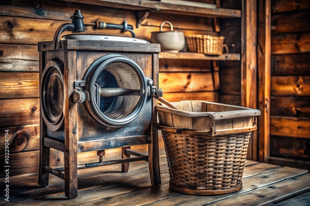 Vintage Antique Clothes Washer from the Early 20th Century with Rustic ...