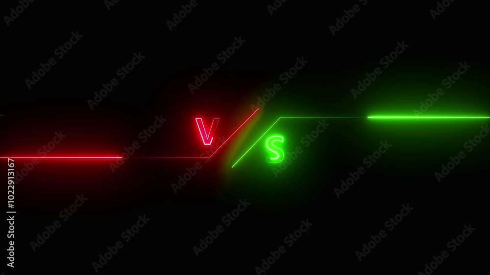 Vs versus neon red and blue versus neon battle battle animation. Versus ...