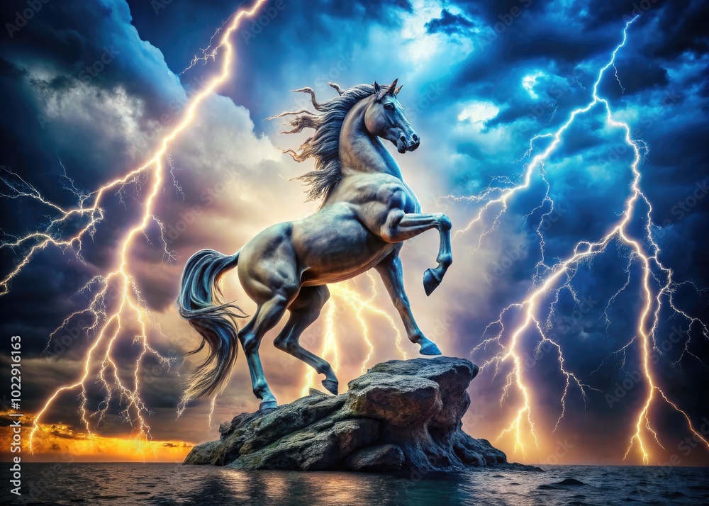 Majestic Representation of Typhoeus from Greek Mythology Surrounded by ...
