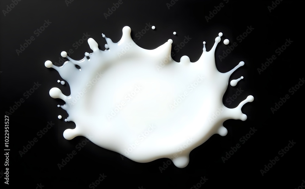 splash isolated on white background, Spilled milk puddle isolated on ...