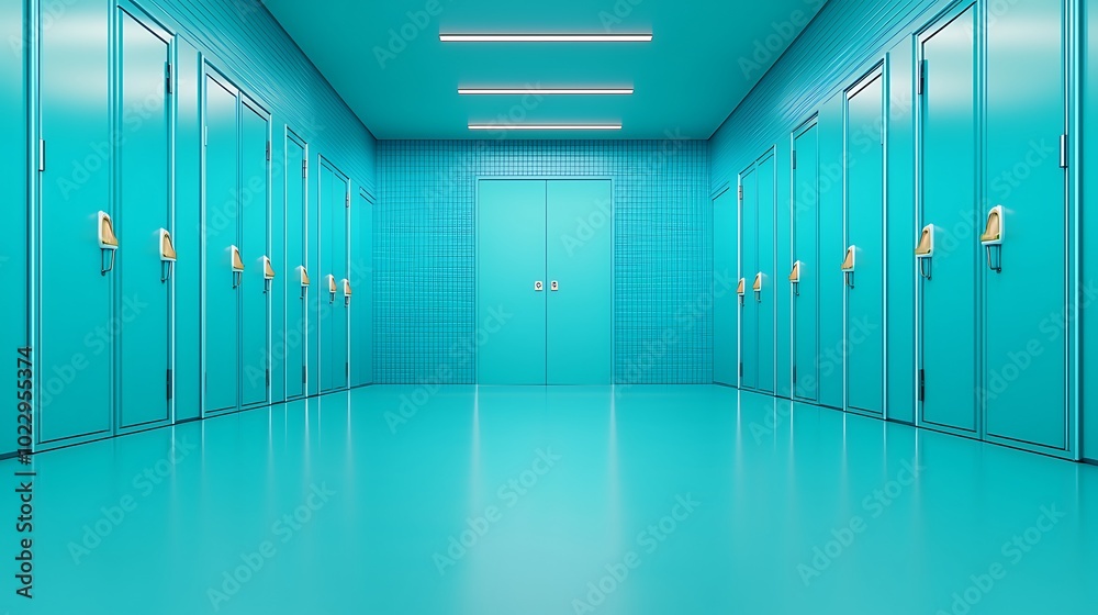 Public restroom with innovative space-saving design in a small urban ...