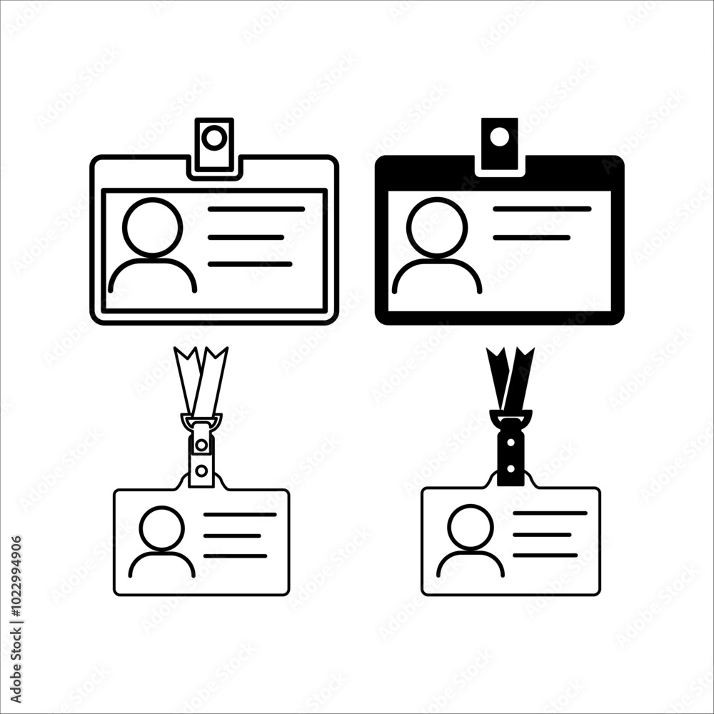ID Card icon. Collection of identity document vector icons. Driver's ...