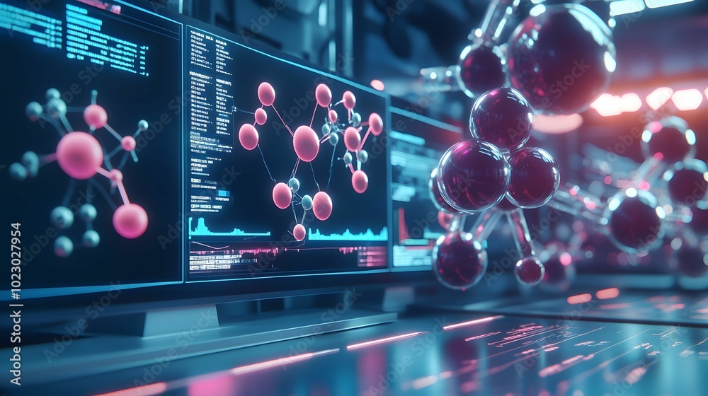 Digital representation of molecular structures on computer screens in a ...