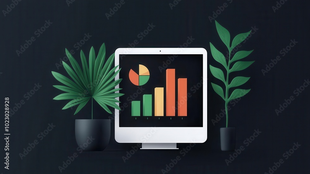 Digital revenue vs expenses graph on a dashboard, with colorcoded bars ...