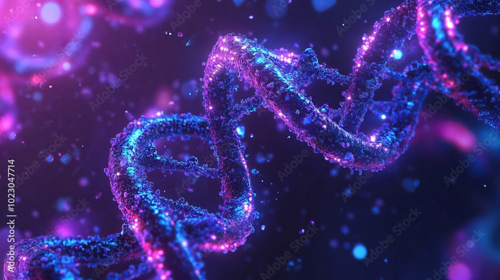 Glowing Neon DNA Chain Representing Human Virus Infection: A ...