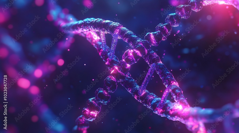 Glowing Neon DNA Chain Representing Human Virus Infection: A ...