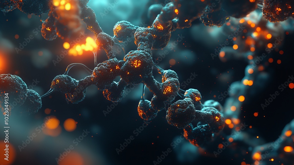 Glowing Neon DNA Chain Representing Human Virus Infection: A ...