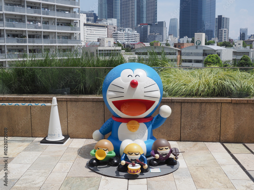TOKYO, JAPAN - August 14, 2024: Model of the character Doraemon at the ...