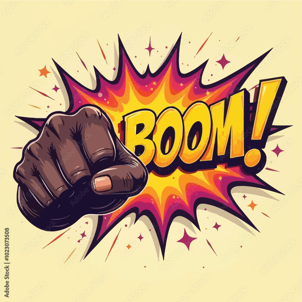 Boom Comic Text Speech Bubble Vector With The Text BOOM And Exclamation ...
