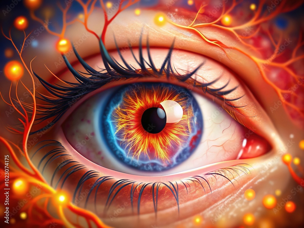 Illustrating the difference, normal eyes appear unaffected while ...