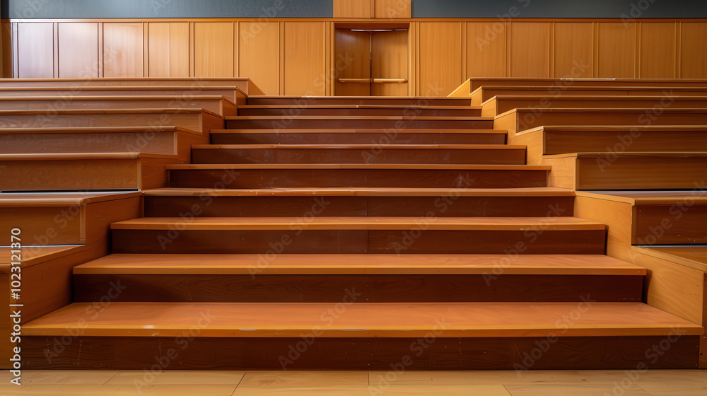 Graduation Ceremony Stage, a stepped stage with risers in a university ...