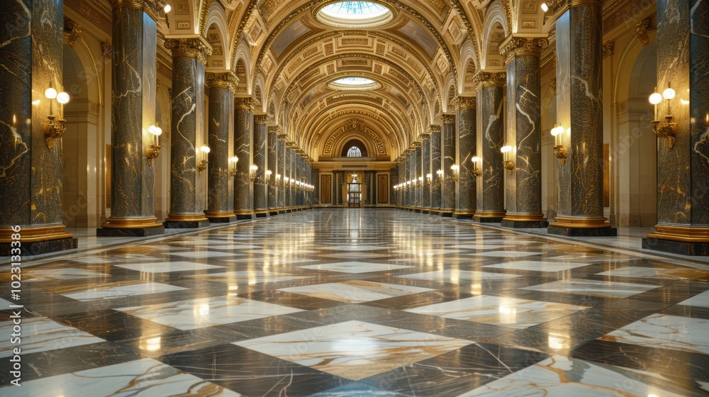 Grandiose interior of a historic building featuring a beautifully ...