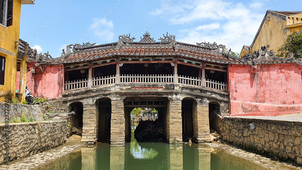 View Of Pagoda Bridge In Hoi An Ancient Town. Pagoda Bridge Is A Famous ...