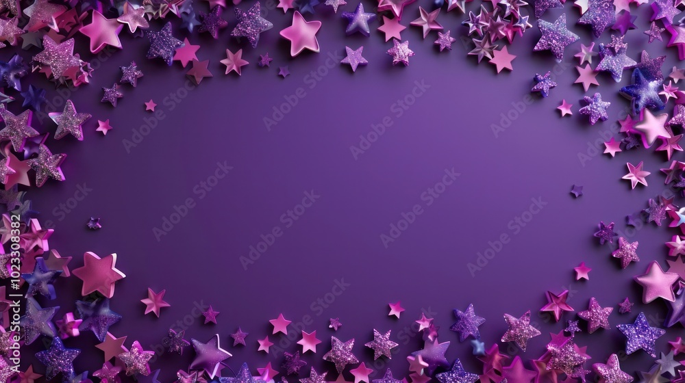 Mesmerizing abstract purple stars pattern with glowing sparkly effects ...
