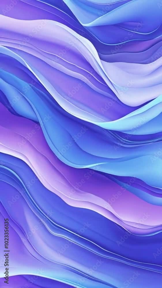 A gradient transitions deep blue and violet shades, soft wave patterns ...