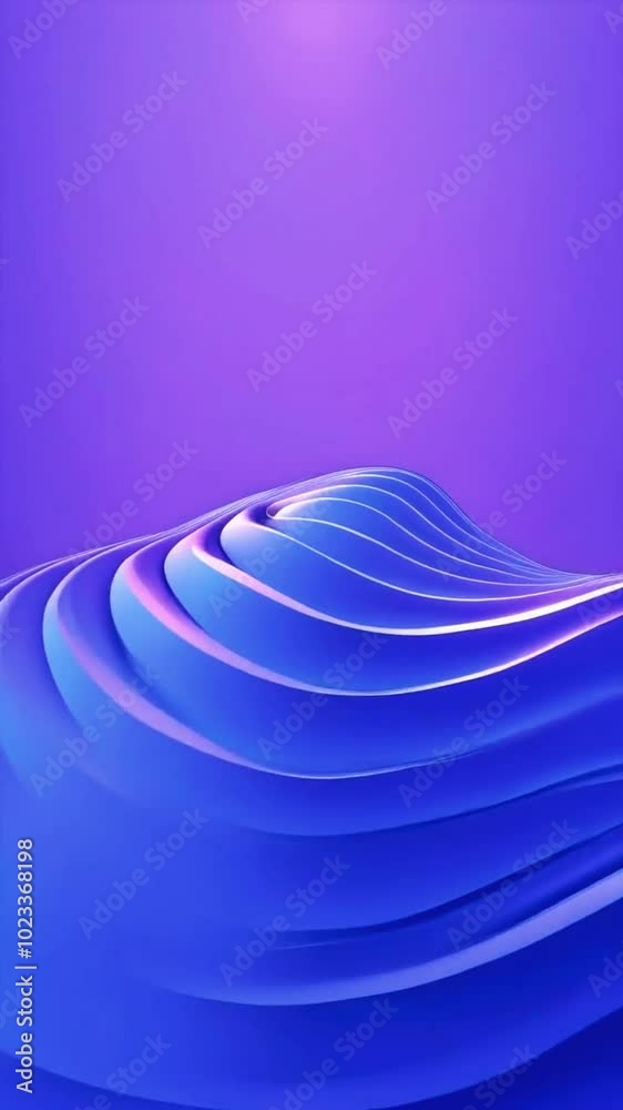 A soft sine wave pattern flows screen in various shades of blue and ...