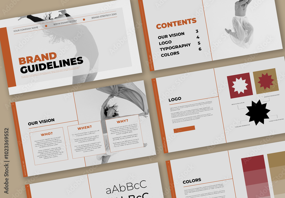 Minimal and Modern Digital Brand Guidelines Layout Stock Template ...