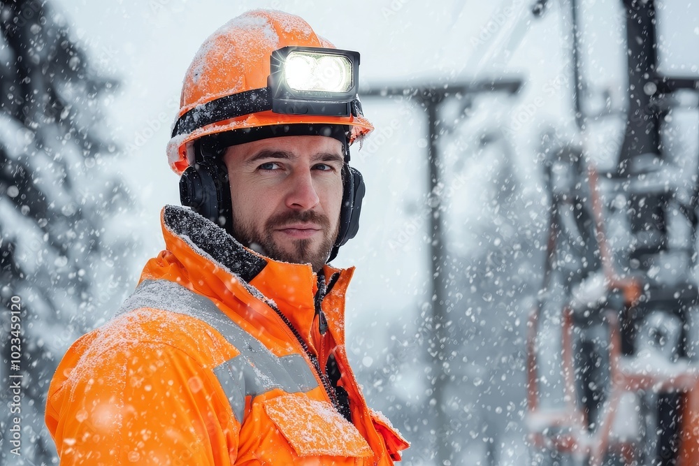 Rigger signaling crane to raise boom with safety glove hand signal ...