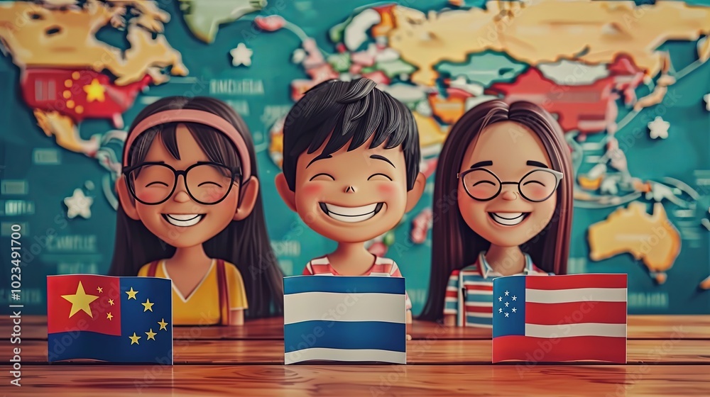 language learning banner background, learn foreign language online ...