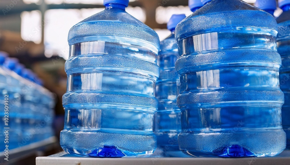 Large plastic water bottle. Drinking water jug. Concept of a mineral ...