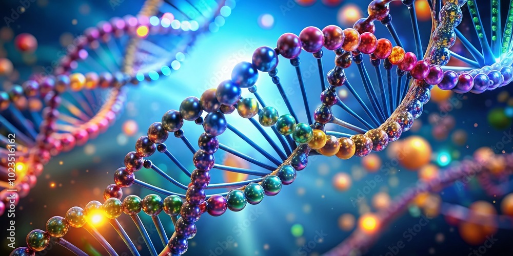 3D Model of DNA Structure Highlighting Nucleotides and Their ...