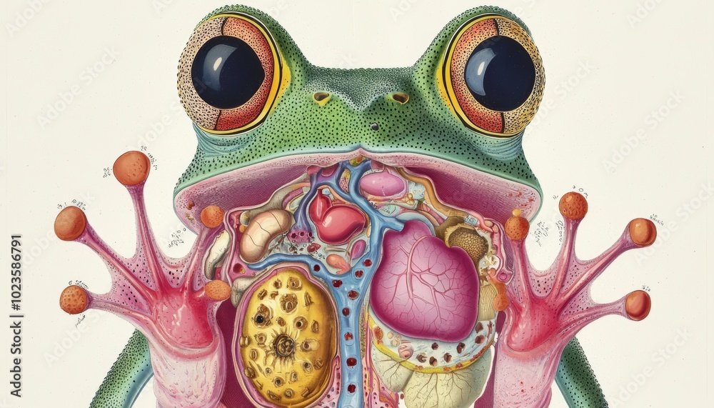 Fotografija, Poster A cross-section of a frog, showing its internal ...