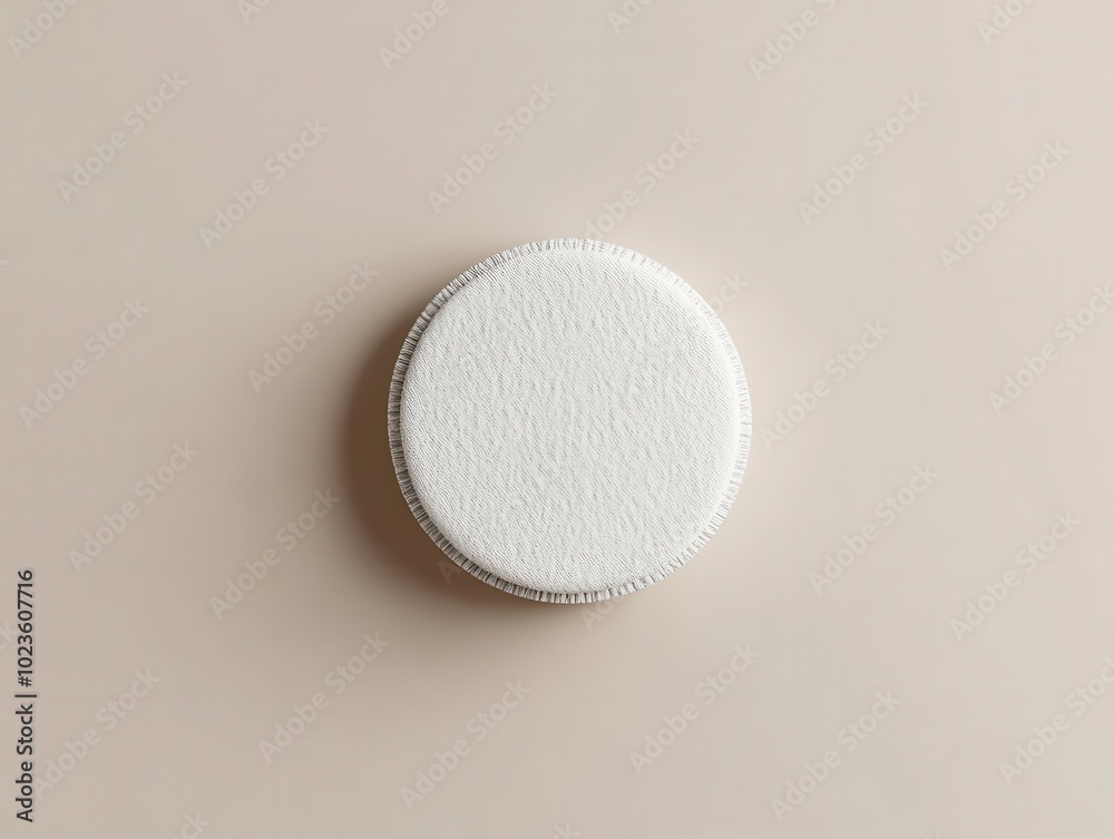 blank white round patch mockup, top view, 3d representation, clean ...