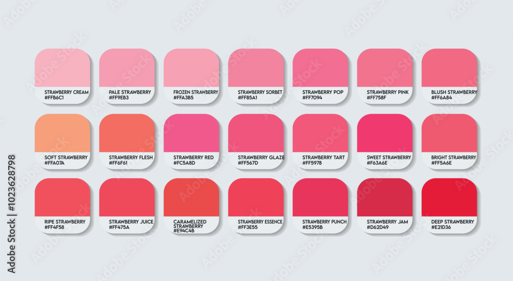Strawberry Color Palette, Strawberry Color Guide Palette with Color ...