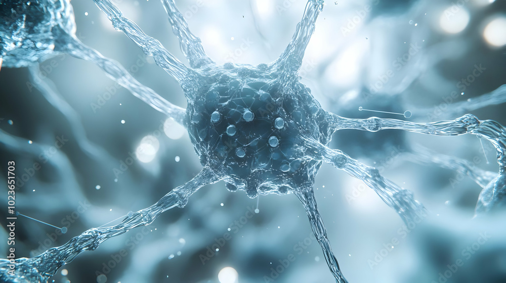 3D Neuro Silicon Interface Synapse Concept - Macro Shot of Biological ...