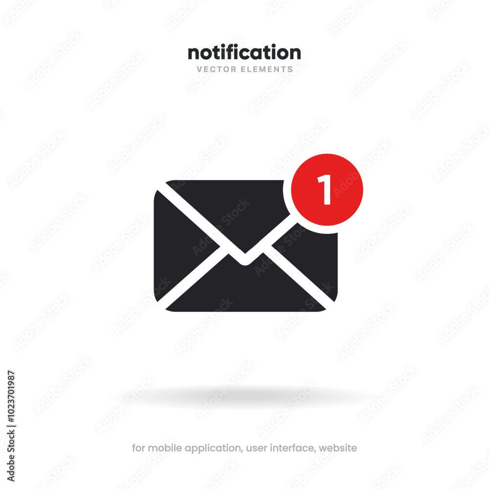 New message notification concept on realistic smartphone mockup. New ...