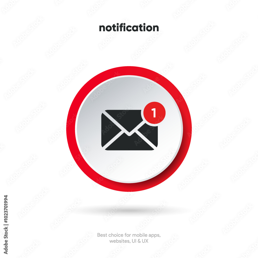 New message notification concept on realistic smartphone mockup. New ...