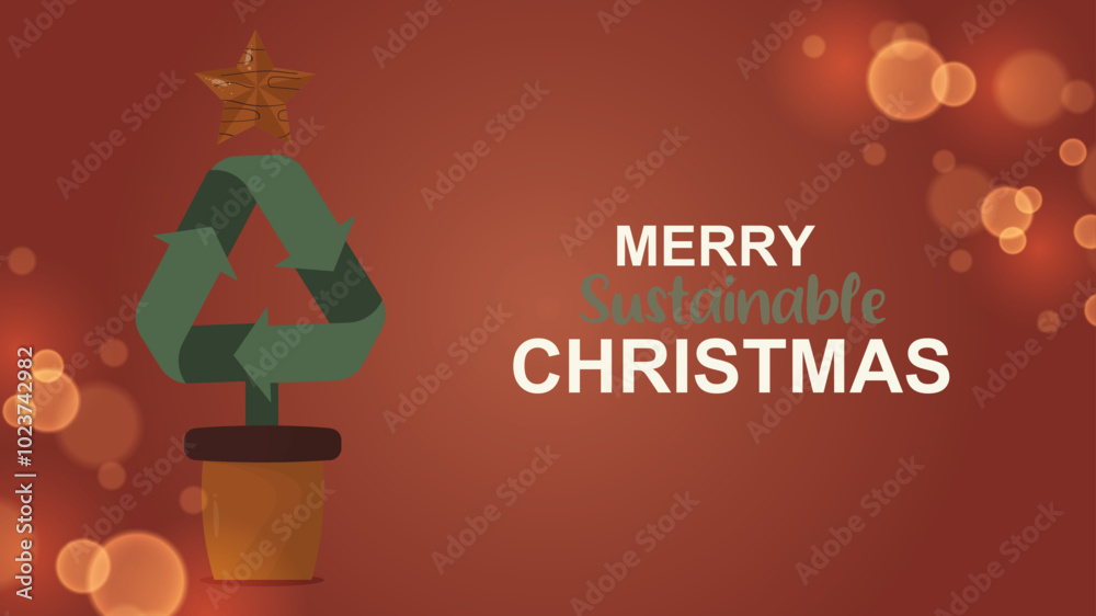 Merry sustainable christmas banner. Sustainable christmas with ...