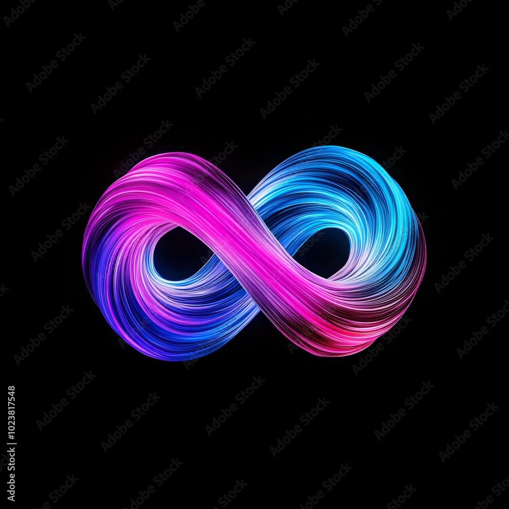 3D Infinity Symbol logo with Cyan and Magenta Gradient, for Futuristic ...