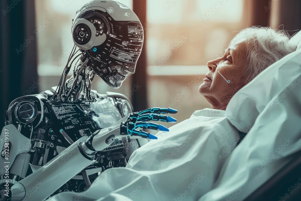 An example of future elderly care in a nursing home or hospital using ...