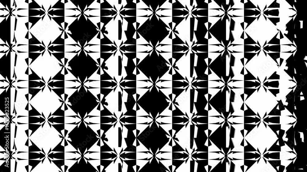 Abstract wallpaper with black and white shapes. Kaleidoscopic ...