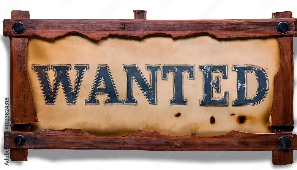 Wanted poster from the wild west era featuring bullet holes and burnt ...