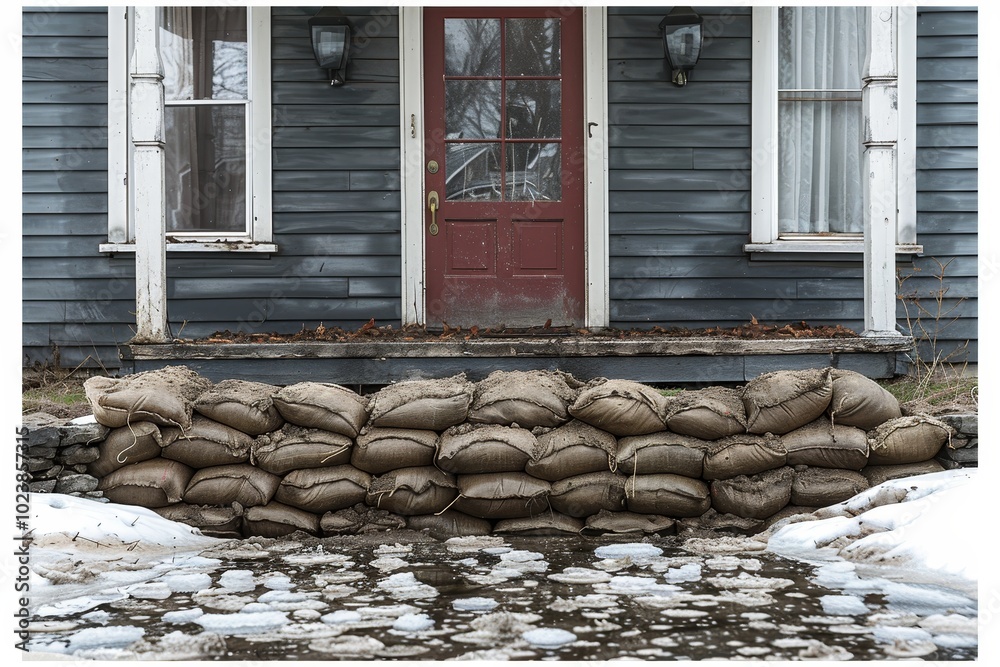 Sandbag barricade effective flood protection for home entrances keeping ...