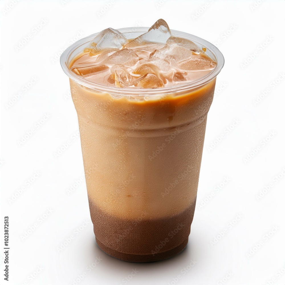 iced latte or coffee in togo or takeaway cup isolated on white ...