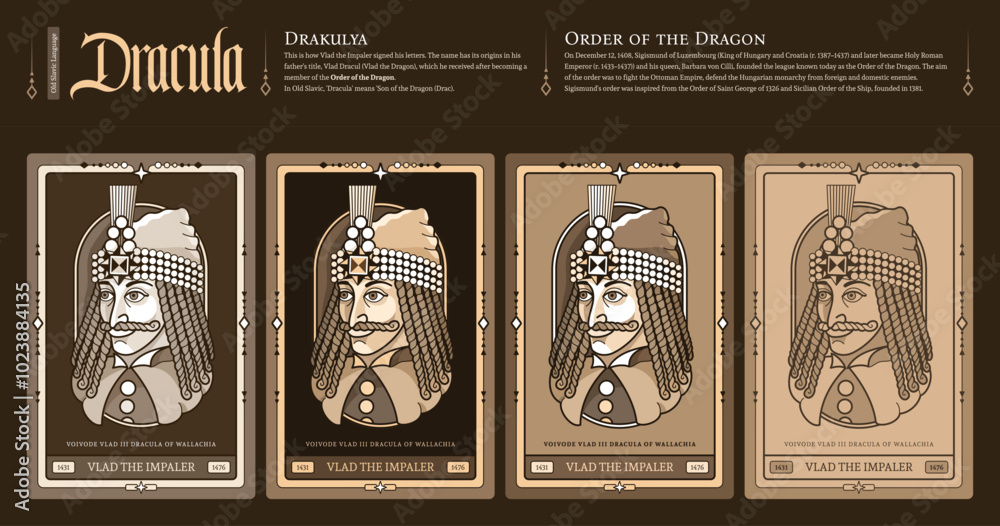 Count Dracula in medieval style. Vlad III Dracula of Wallachia, Vlad ...