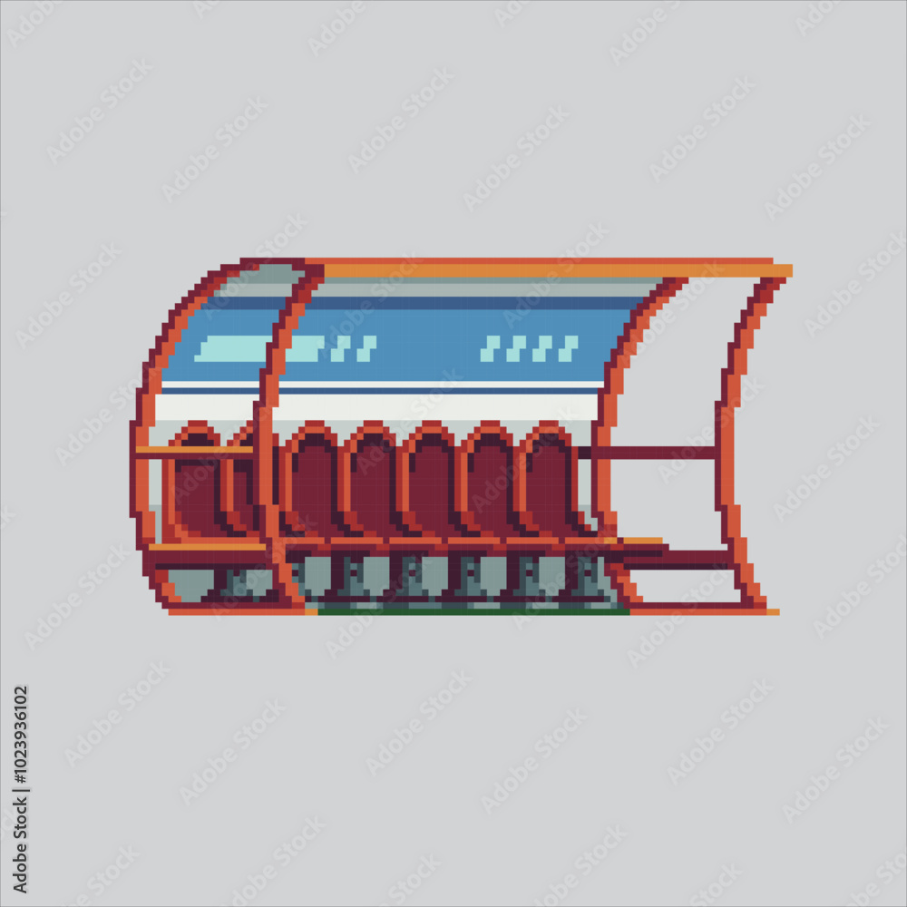 Pixel art illustration Soccer Bench. Pixelated Football Bench. Soccer ...