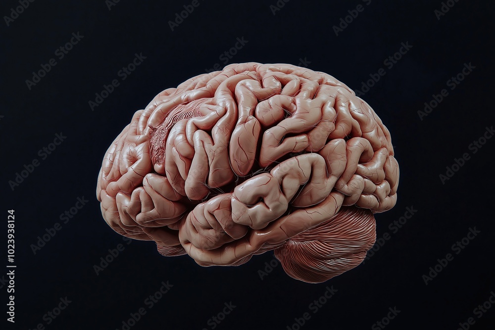 Anatomically accurate top view of a human brain showcasing detailed ...
