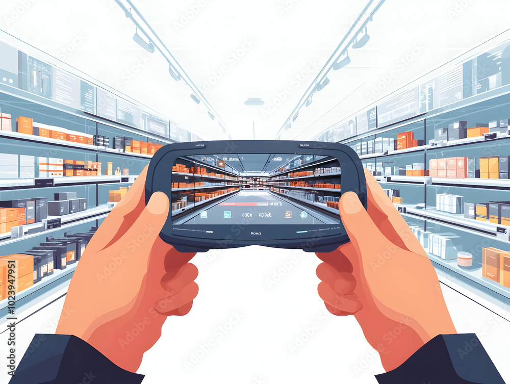 Flat Futuristic Augmented Reality in Retail Shopping: Showcasing ...