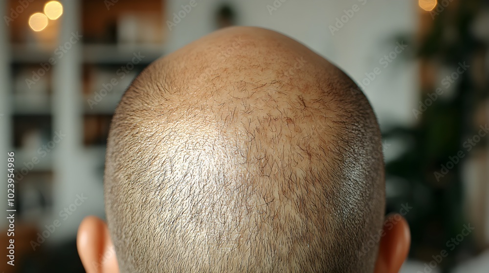 Before-and-after comparison of a hair transplant patient's scalp ...