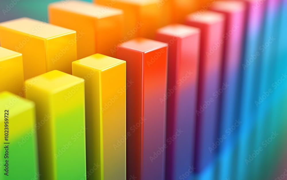 Colorful bar charts illustrating stock market investment changes ...
