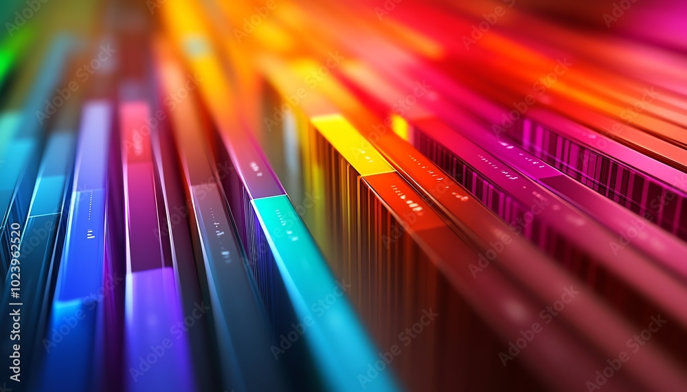 Colorful bar charts illustrating stock market investment changes ...