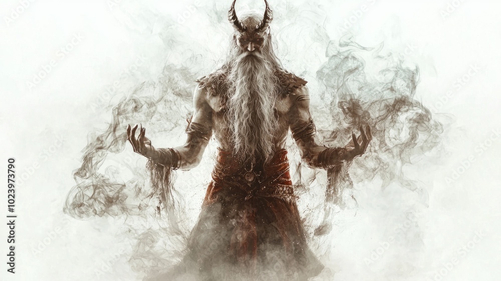 Chernobog the enigmatic Slavic god stands prominently with smoke ...