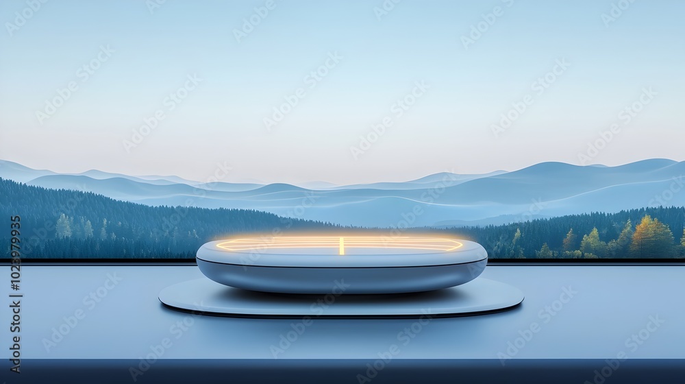 Futuristic 3D Route Map Displayed on Car Dashboard with Minimalist ...