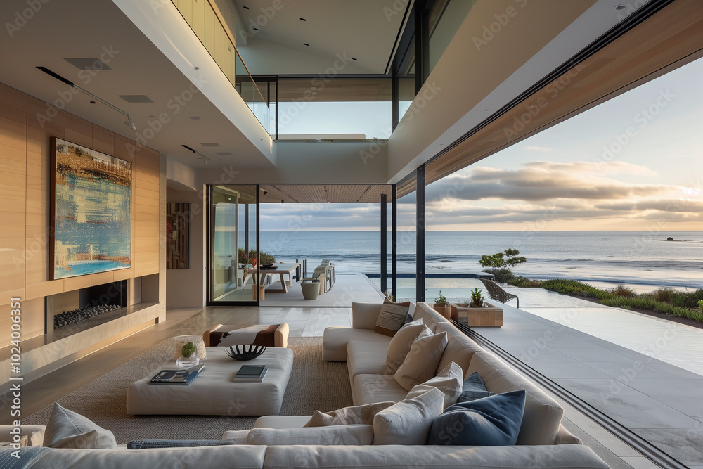 modern coastal home with a cantilevered living space over the beach ...
