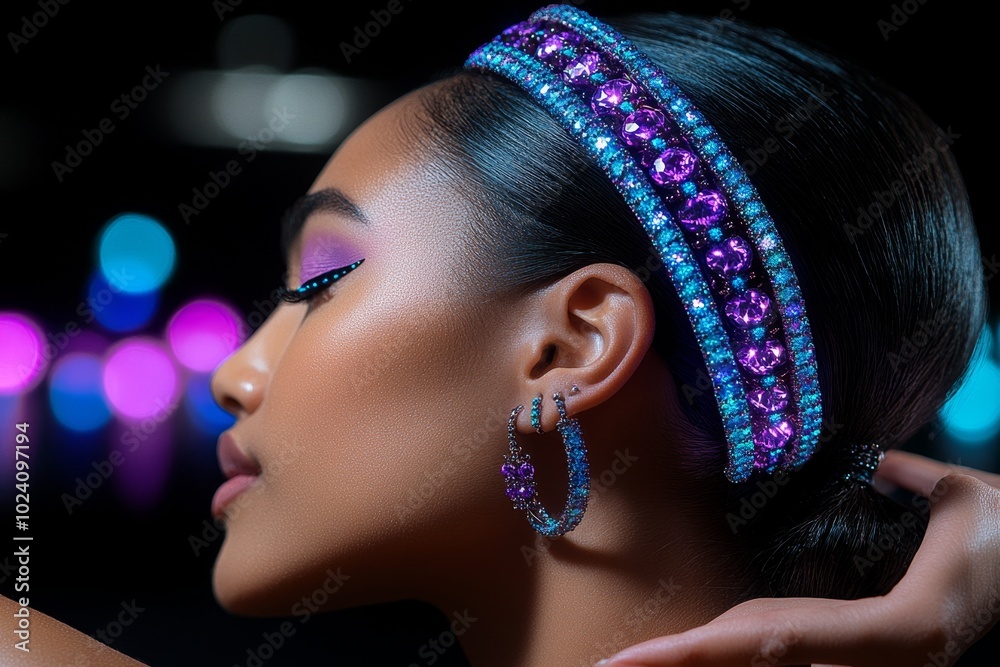 Realistic depiction of a stylish ear piercing set, with dainty hoops ...