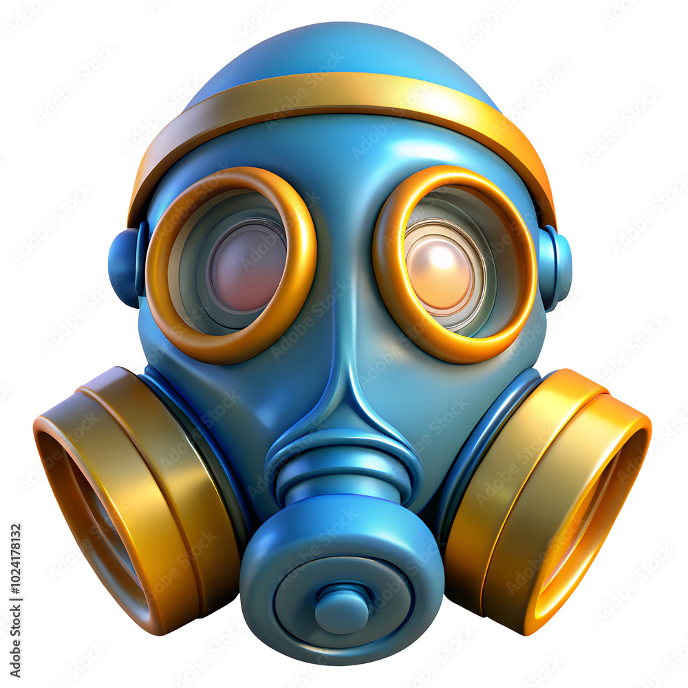 gas mask 3d render icons in cartoon plastic style minimal isolated on ...
